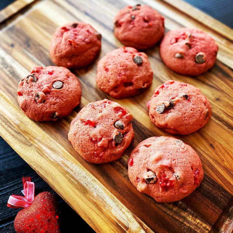 Pink Chocolate Chip Cookies Pink Marshmallow & White Chocolate Chip