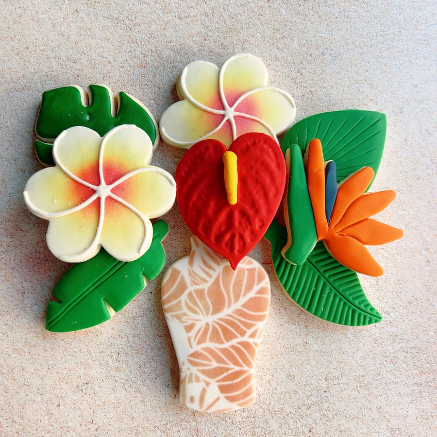 Tropical Floral Cookie Vase Set - The Chocolate Dozen LLC